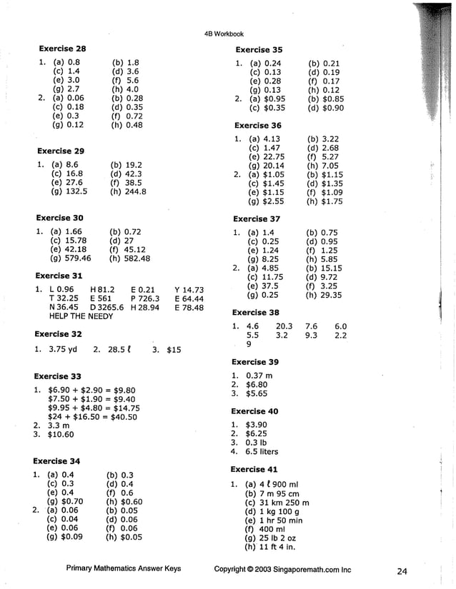 Singapore Math 4B Answer Key Singapore Math 4B Answer Key
