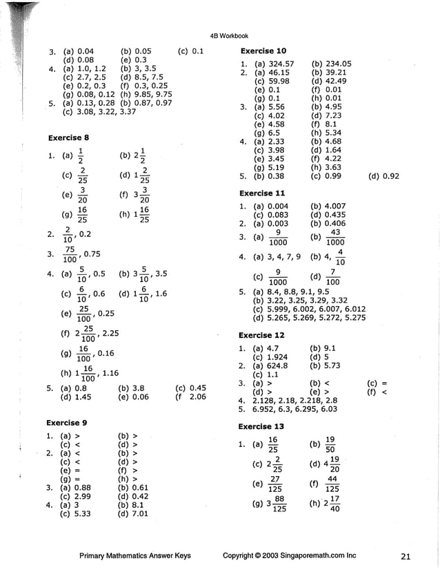 Singapore Math 4B Answer Key Singapore Math 4B Answer Key