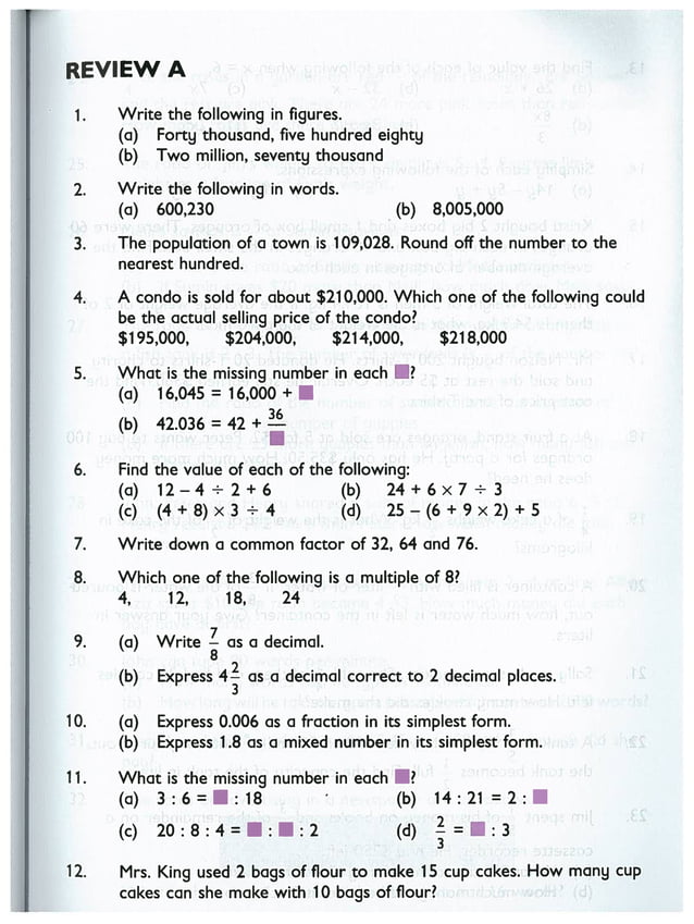 Singapore Math - 6A - Textbook | PDF