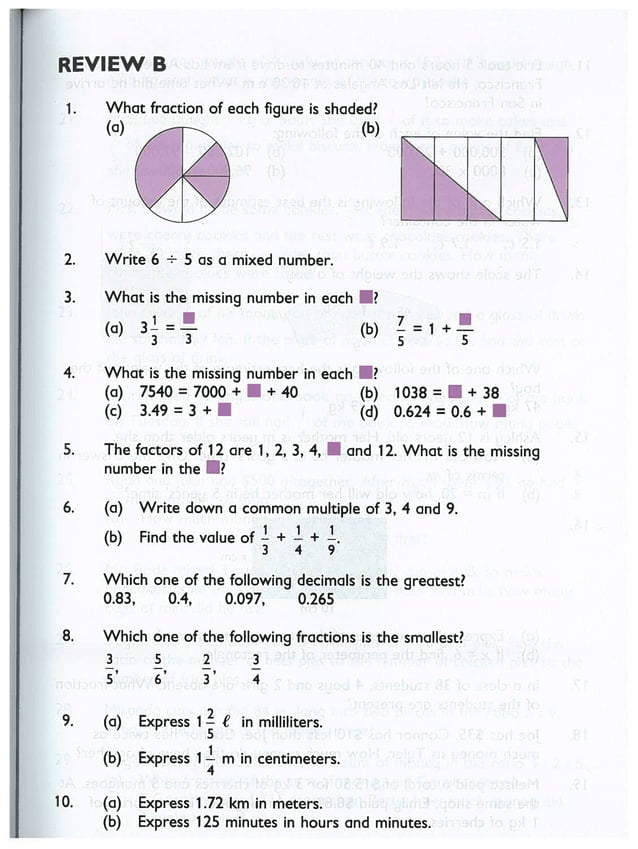 Singapore Math - 6A - Textbook | PDF