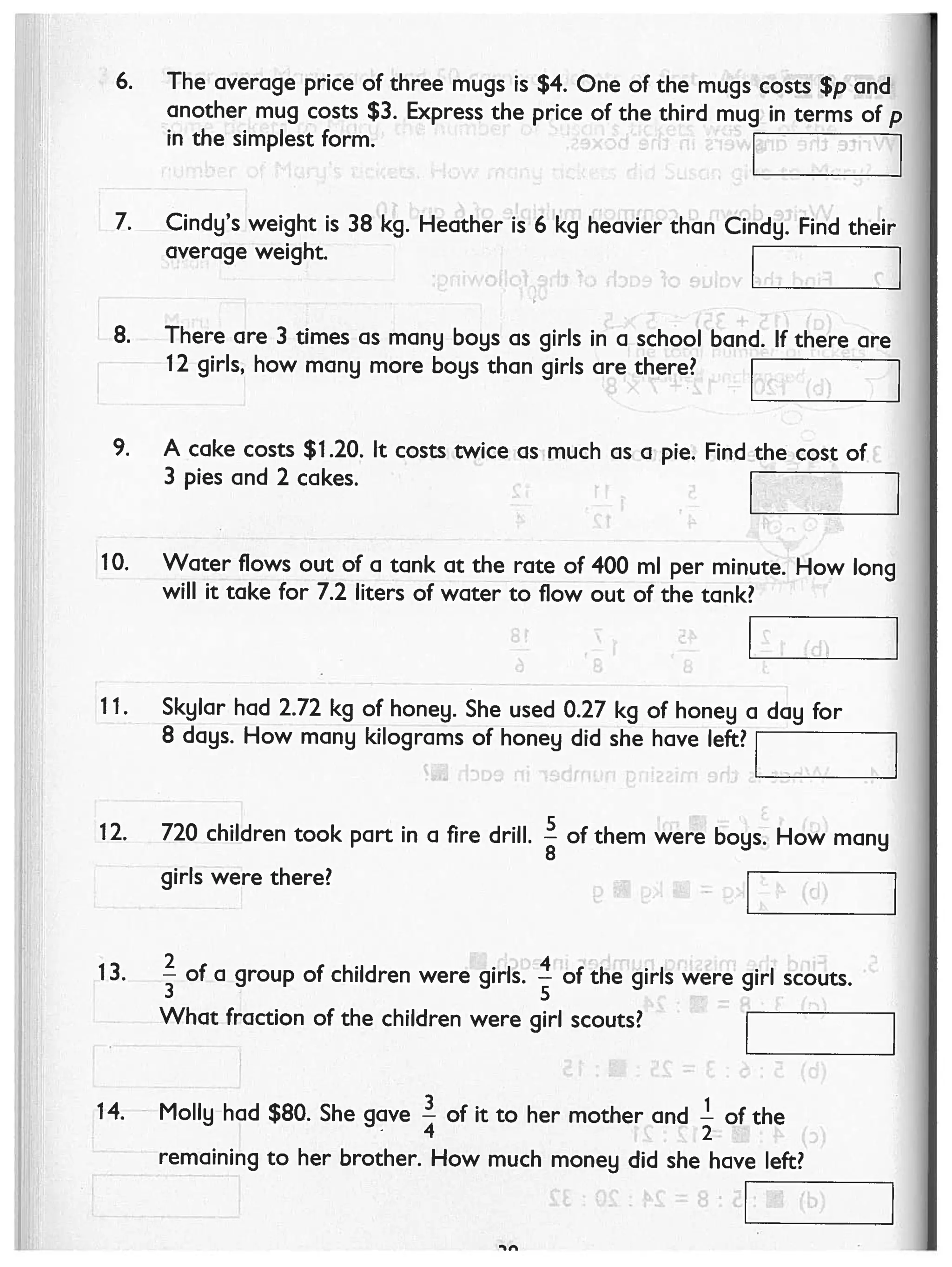Singapore Math - 6A - Workbook | PDF