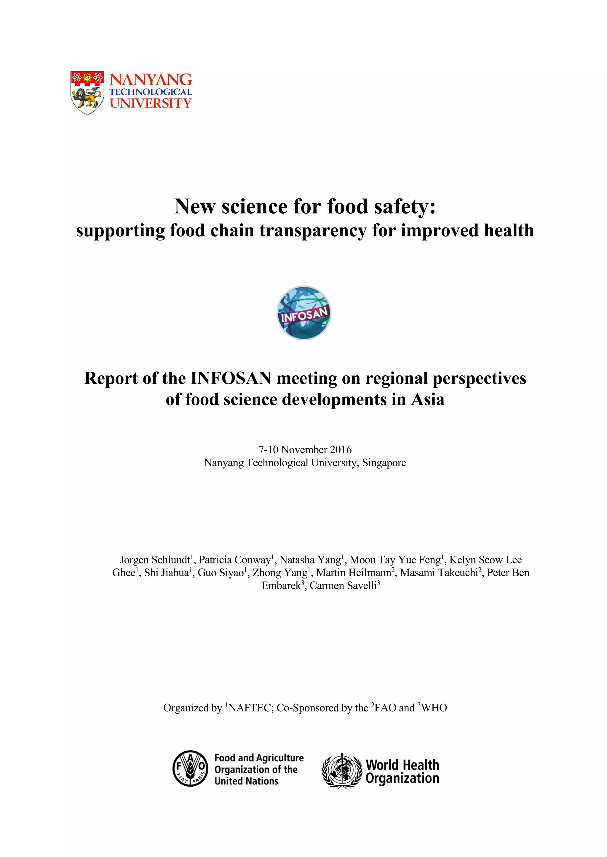 New science for food safety: supporting food chain transparency for ...