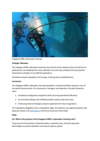 Singapore MPA Underwater Cleaning: 7 Critical Rules Explained | PDF