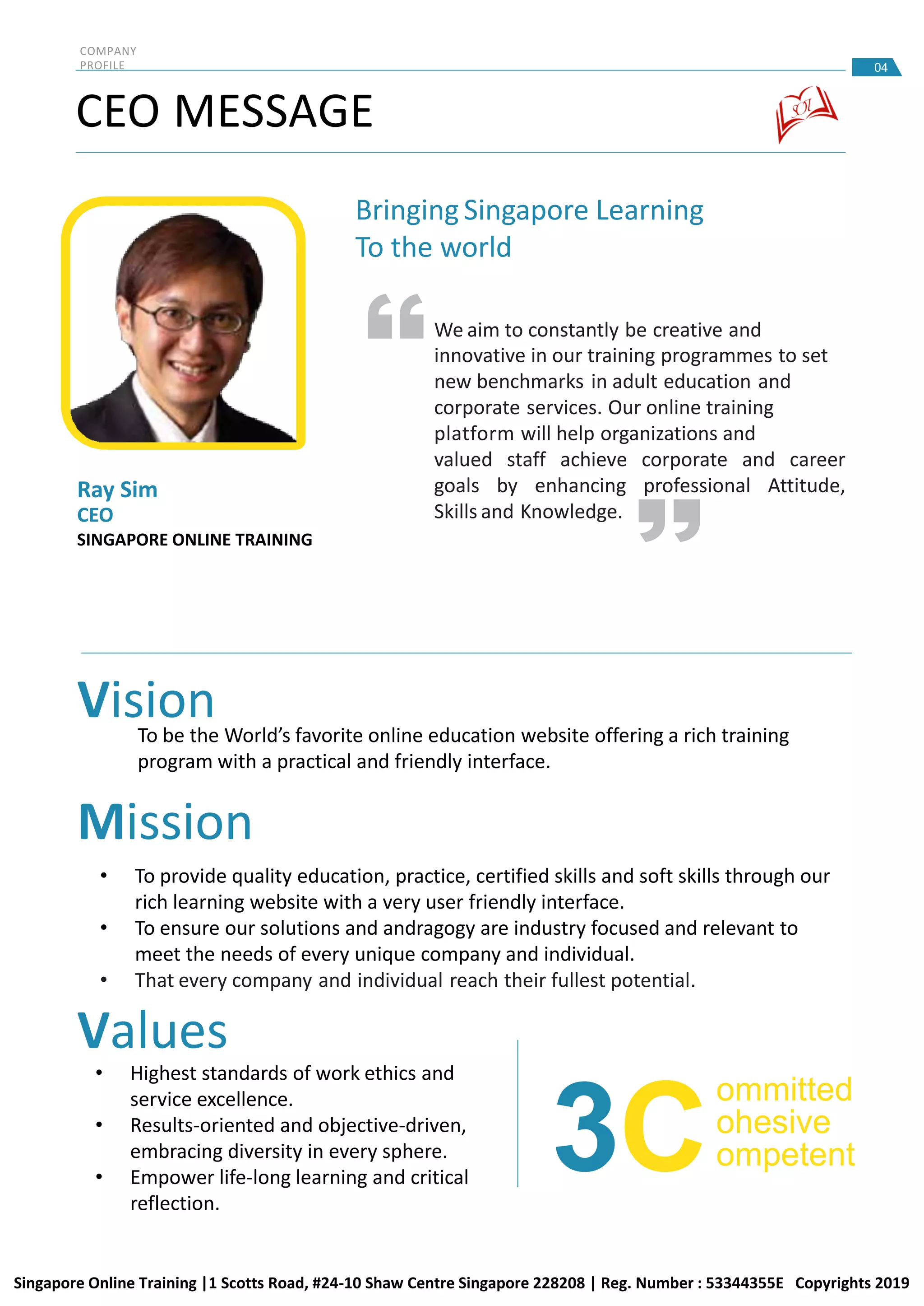 Singapore Online Training Company Profile | PDF