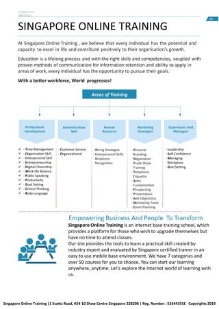 Singapore Online Training Company Profile | PDF