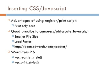 Developing Plugins For WordPress | PPT