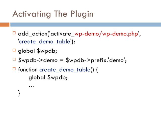 Developing Plugins For WordPress | PPT