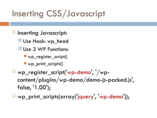 Developing Plugins For WordPress | PPT