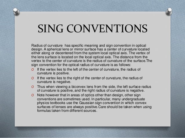Sing conventions for the radii of the lenses | PPTX