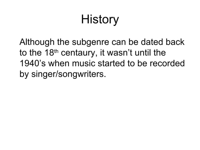 Singer/songwriter | PPT