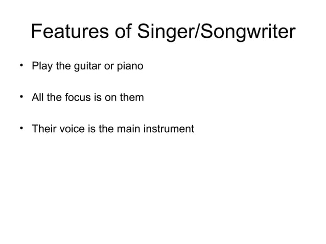 Singer/songwriter | PPT