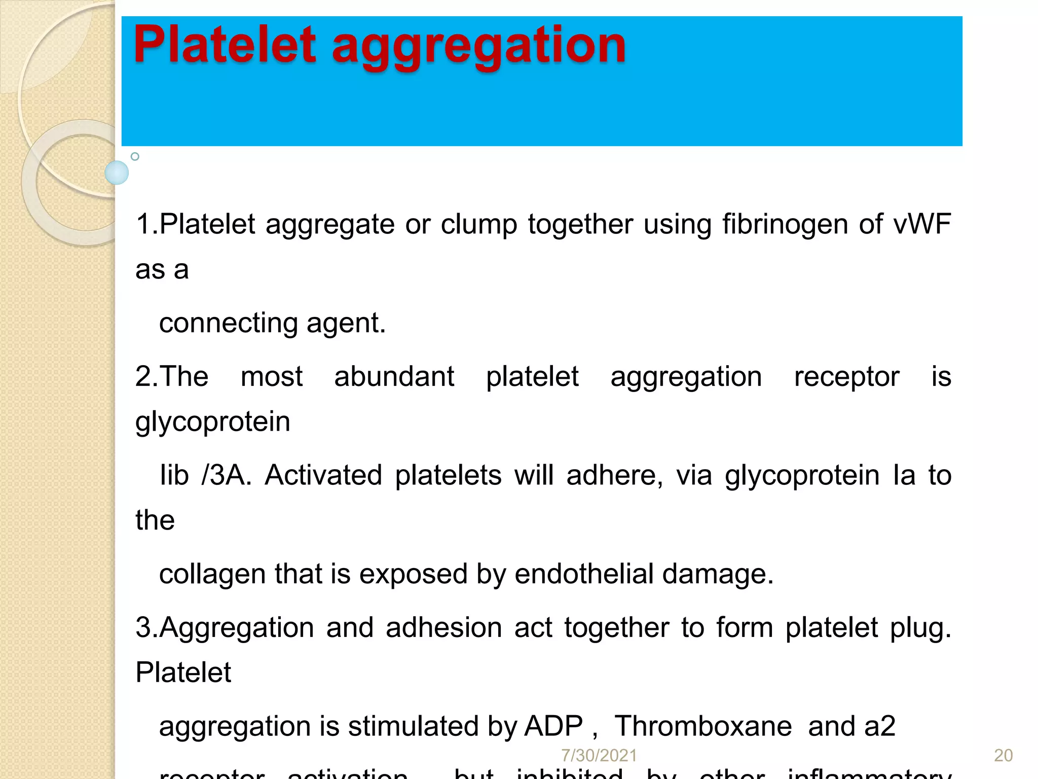 PLATELET ACTIVATING FACTORS: MECHANISM OF ACTION AND CLINICAL USES | PPTX