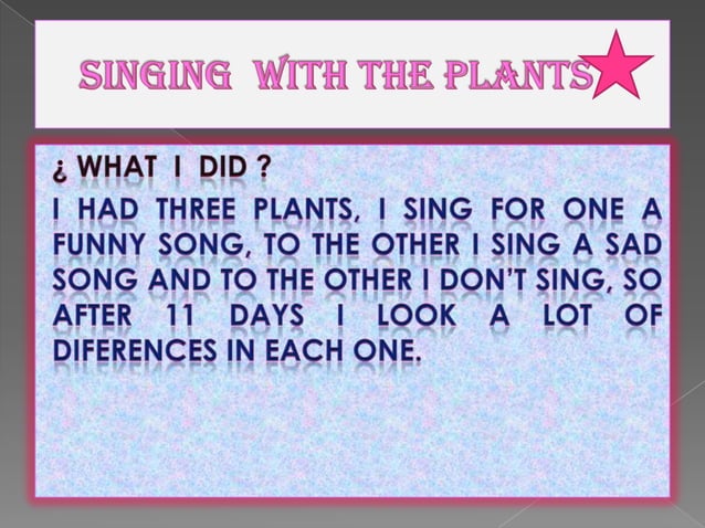 Singing with the plants | PPT