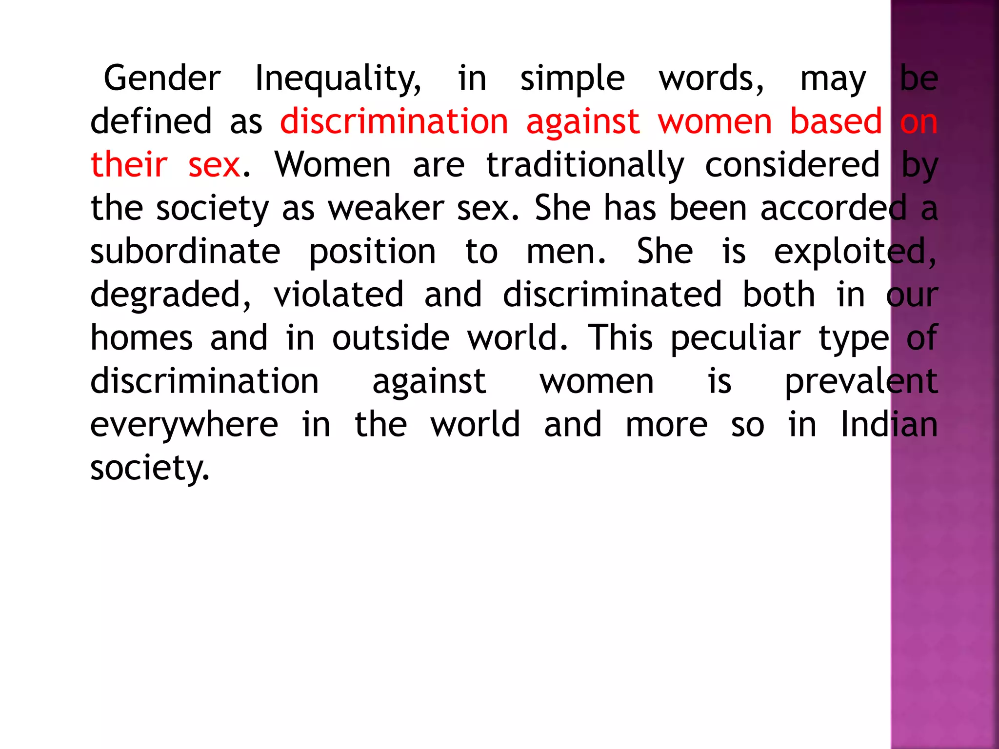 Gender inequality in india | PPT | Free Download