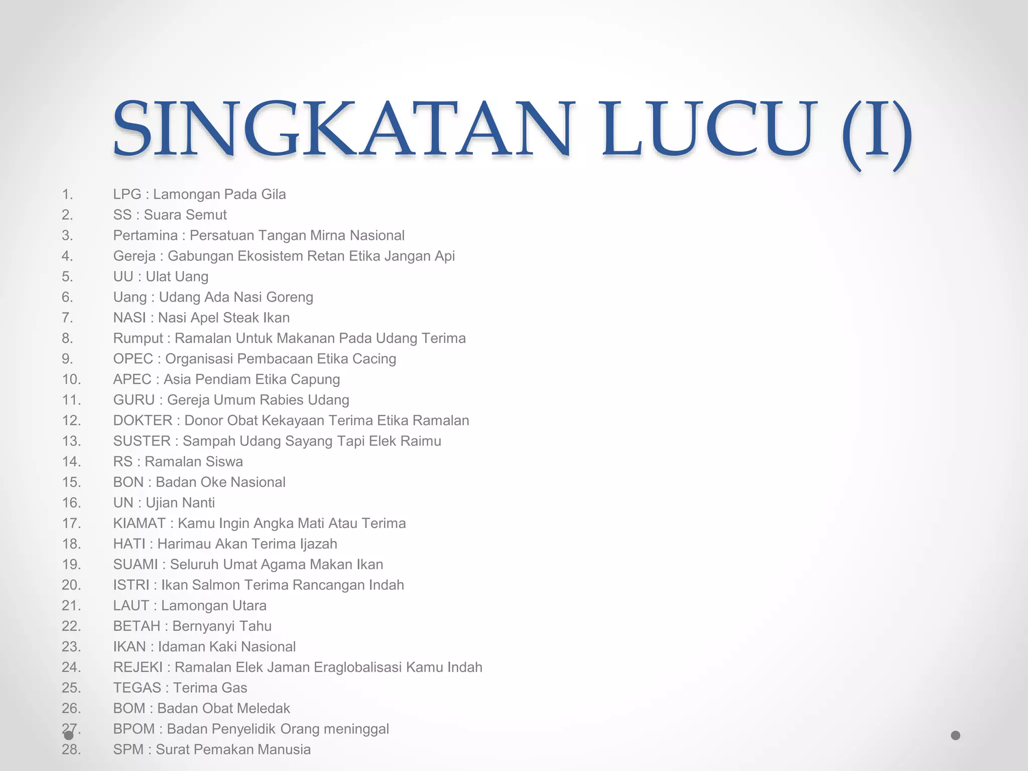 Singkatan lucu kocak! | PPTX