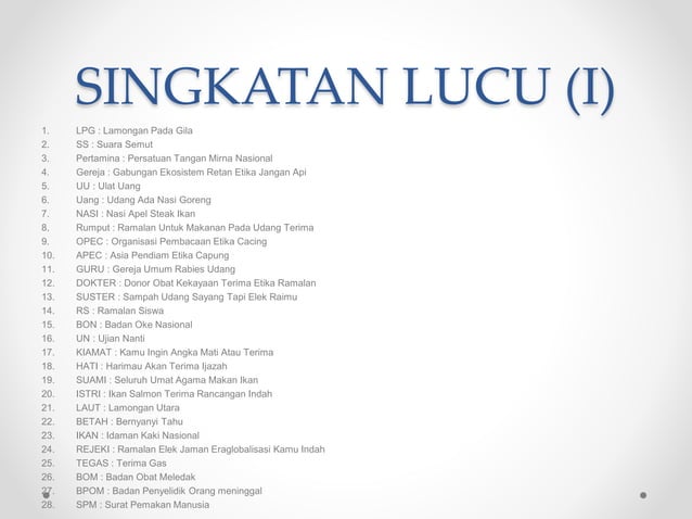 Singkatan lucu kocak! | PPTX