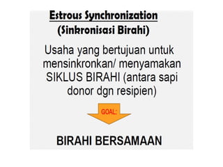 Singkronisasi Birahi paa ternak ruminansia | PPT