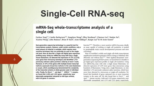 Overview of Single-Cell RNA-seq | PDF | Biological Sciences | Science