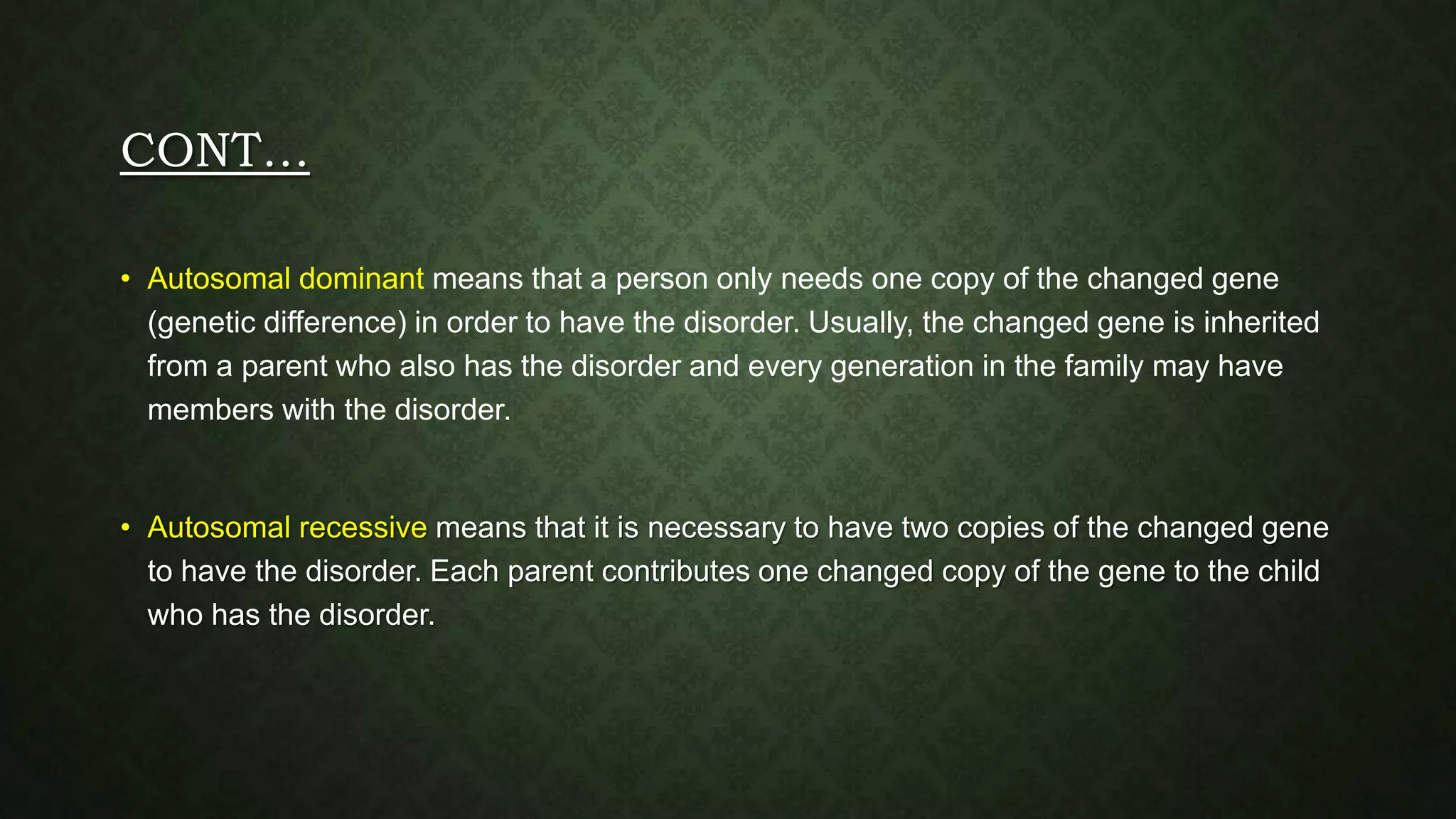 Single gene disorders | PPTX