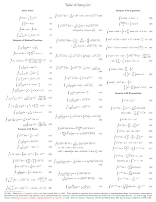 Single page-integral-table