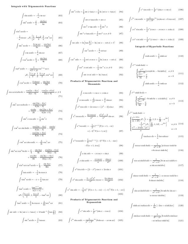 Single page-integral-table