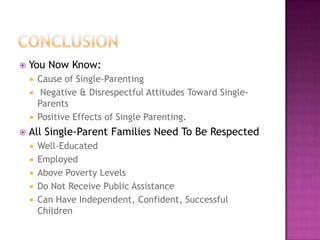 Single parent families sara-vaeth | PPTX