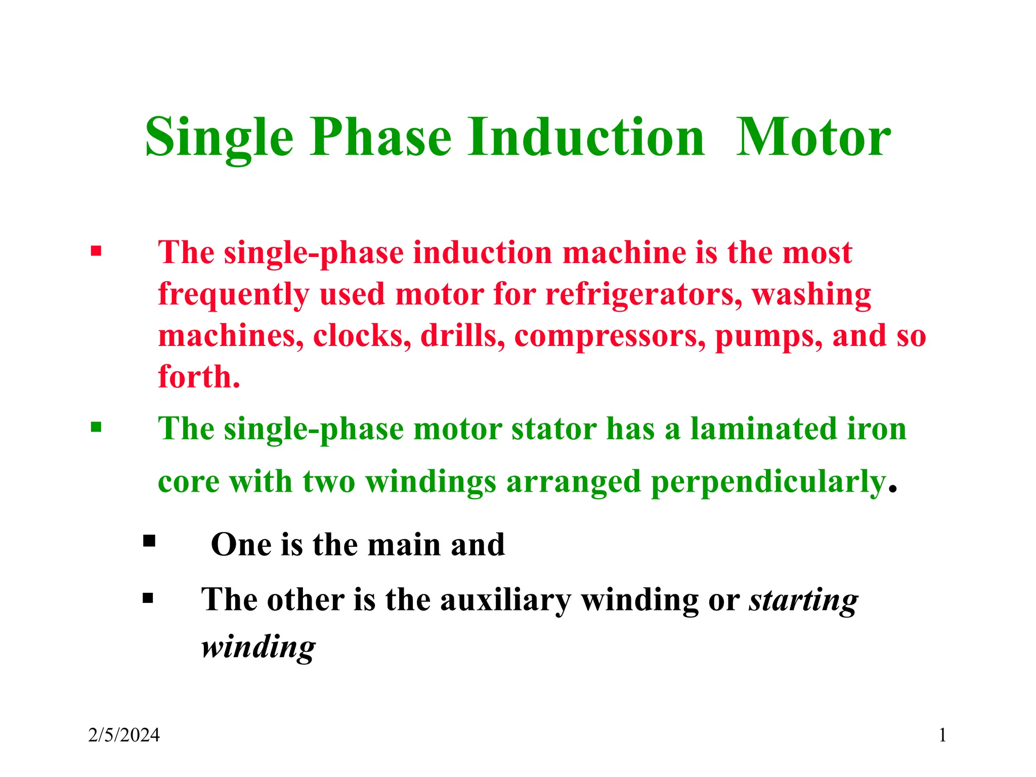 Single phase induction motor-Working principle types.ppt