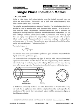 Single Phase Induction Motors | PDF