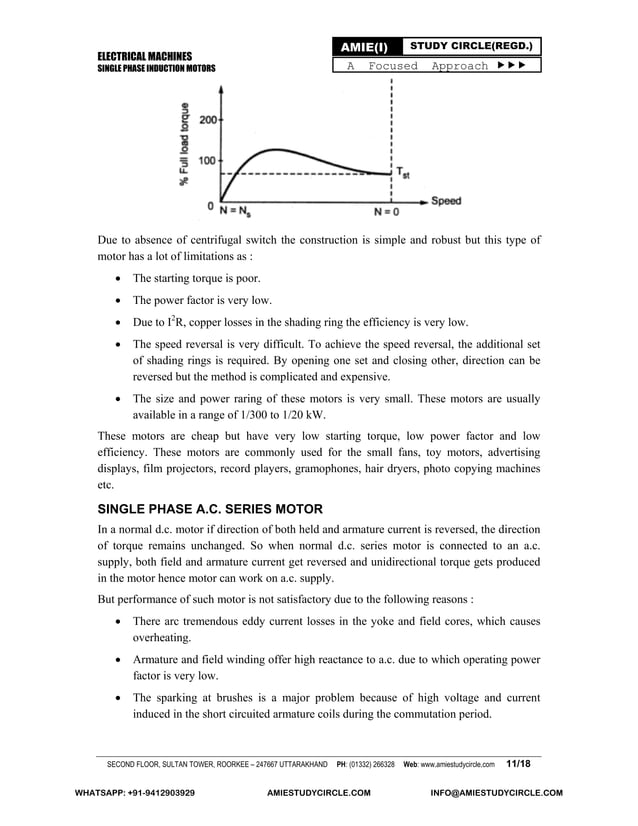 Single Phase Induction Motors | PDF