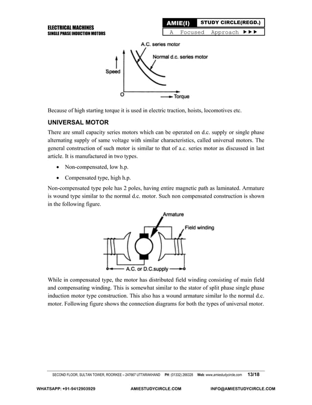Single Phase Induction Motors | PDF