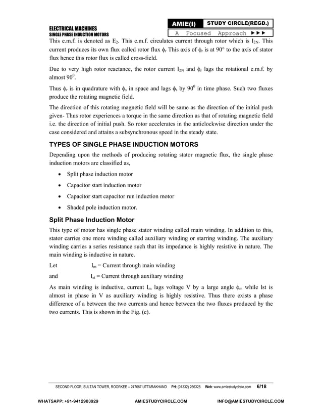 Single Phase Induction Motors | PDF