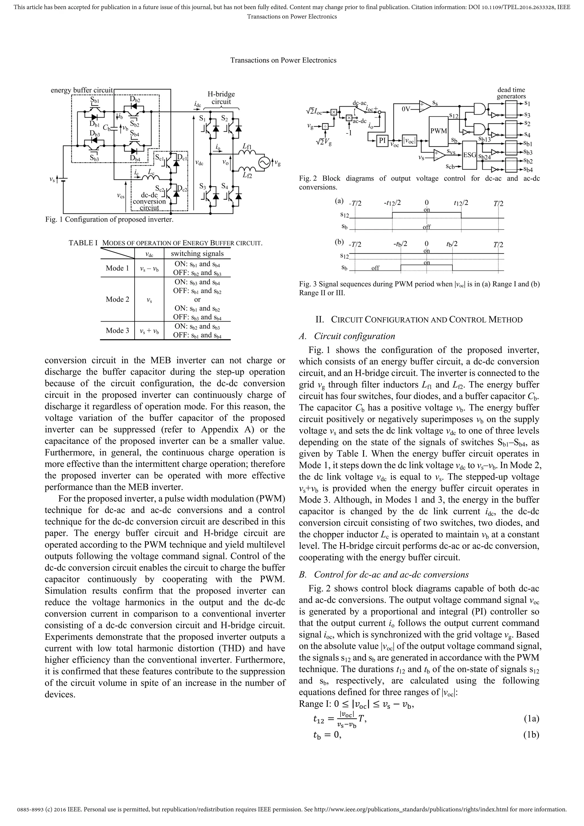 Single-Phase Inverter with Energy Buffer and DC-DC Conversion Circuits ...