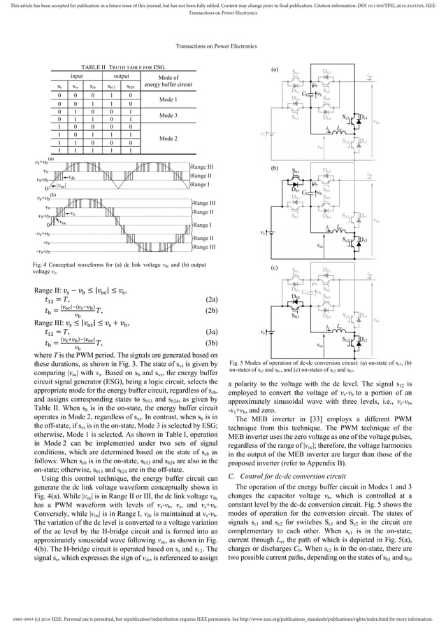 Single-Phase Inverter with Energy Buffer and DC-DC Conversion Circuits ...