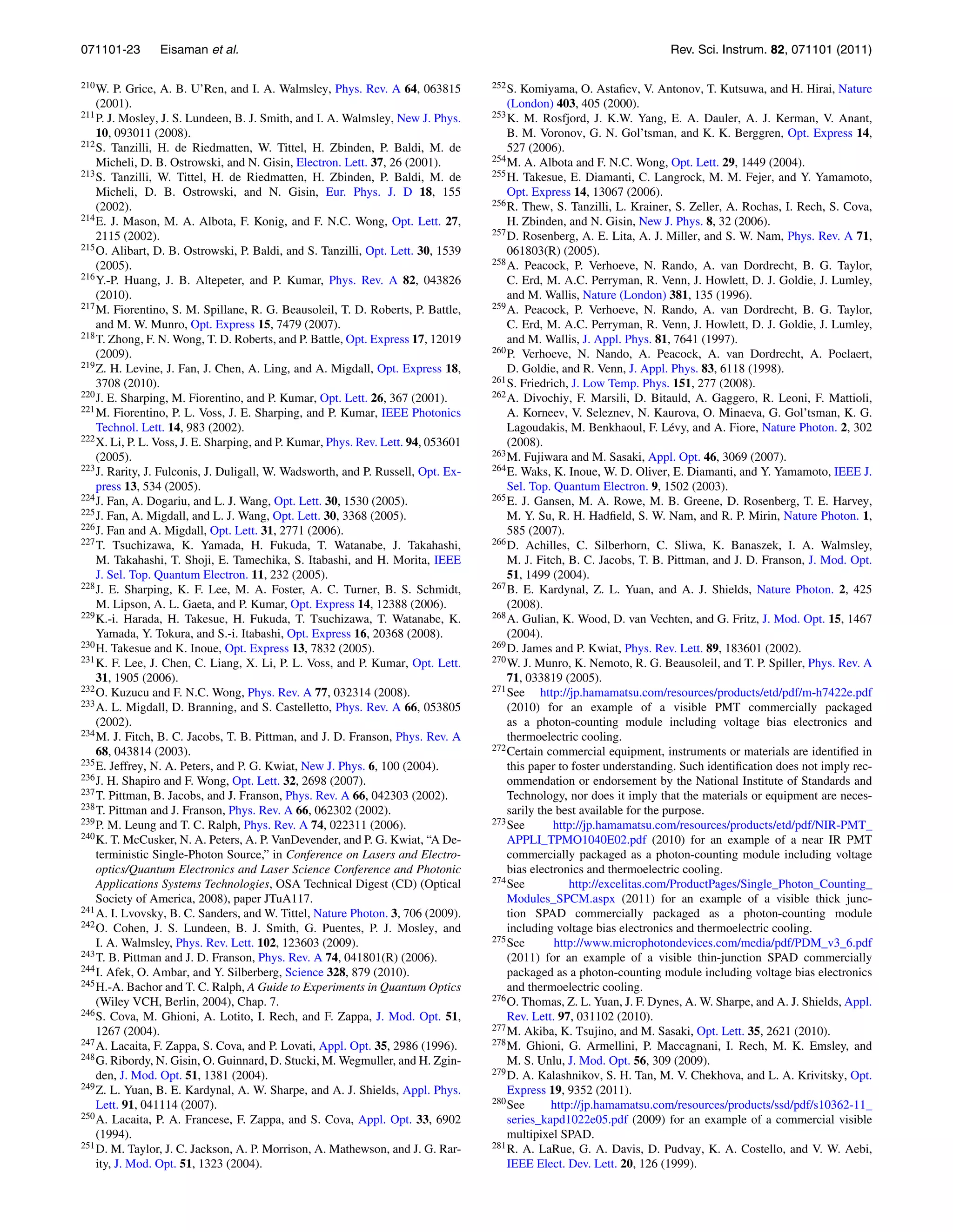 Single photon sources and detectors | PDF