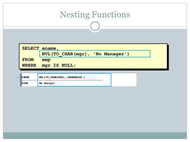 Single row functions | PPT