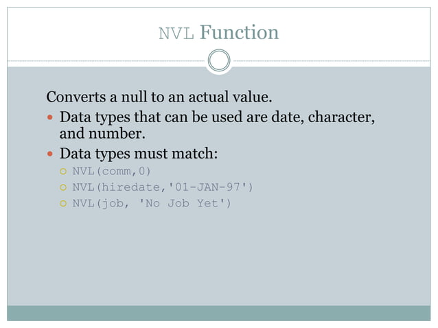 Single row functions | PPT