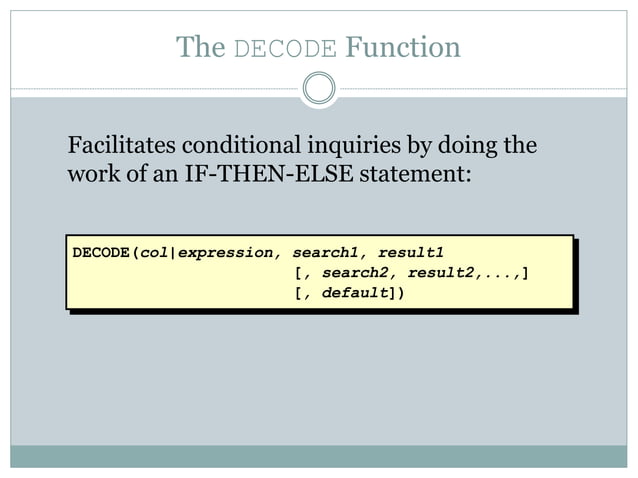 Single row functions | PPT
