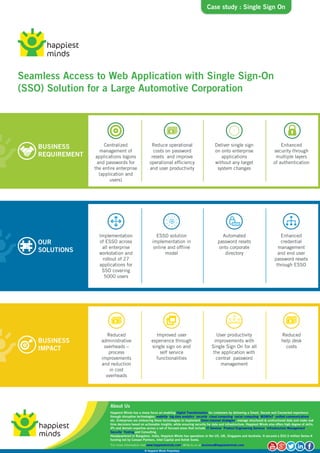 Case study: Single Sign On | SSO Solution - Happiest Minds | PDF