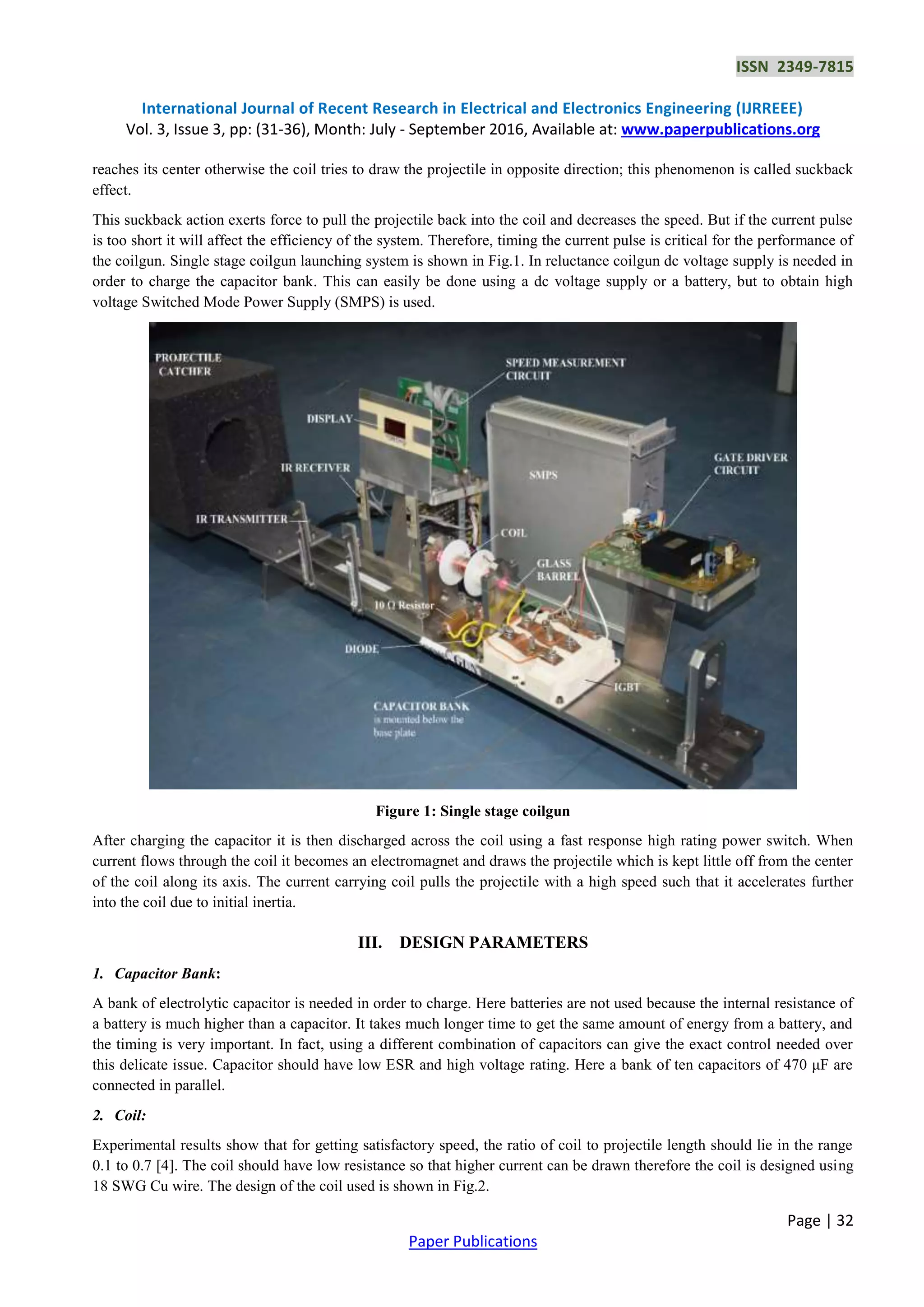 Single Stage Reluctance Type Coilgun Pdf