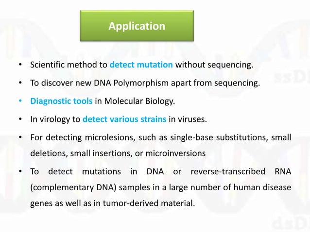 Single strand conformation polymorphism | PPTX