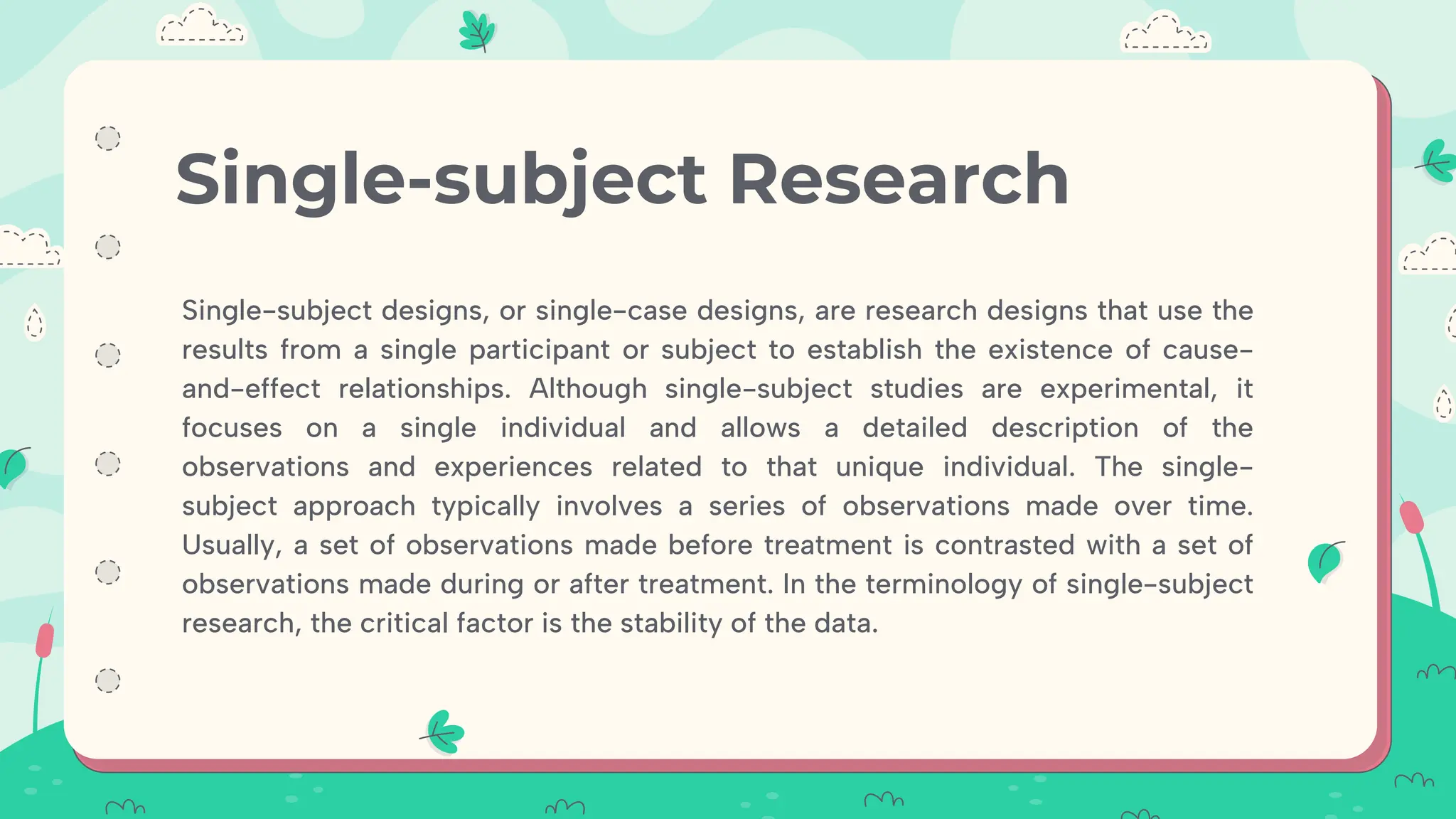 Single-subject Research / research study | PPT