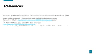 Single use plastic pollution in our oceans | PPT