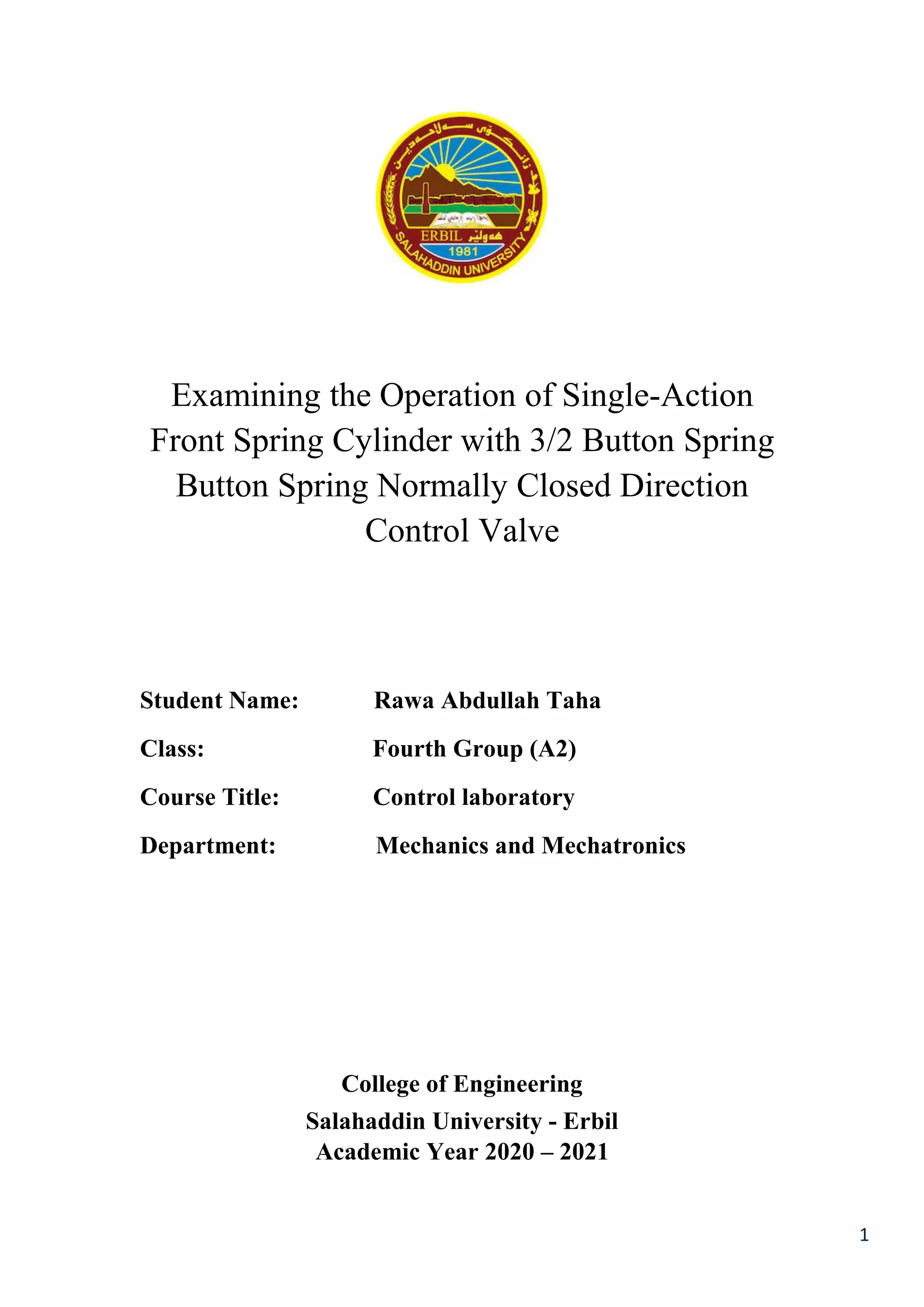 Single action cylinder | PDF