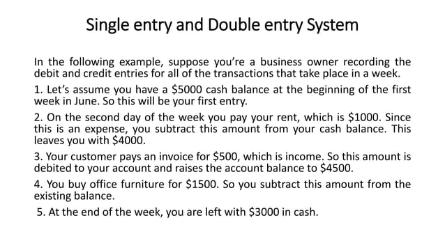 Single and double entry system | PPTX | Business Accounting & Finance ...