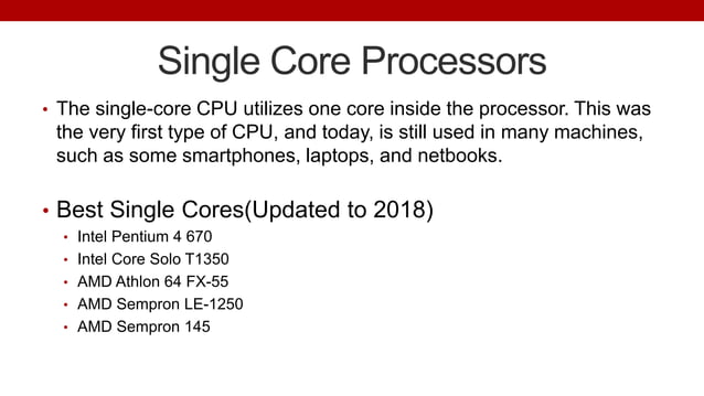 Single and Multi core processor | PPTX