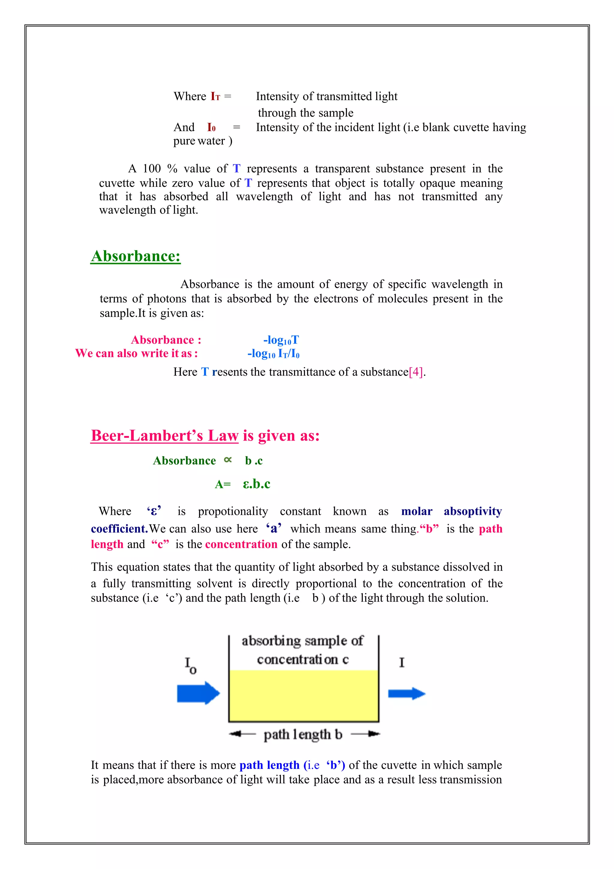 Single beam spectrophotometer | PDF