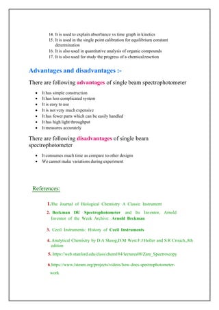 Single beam spectrophotometer | PDF