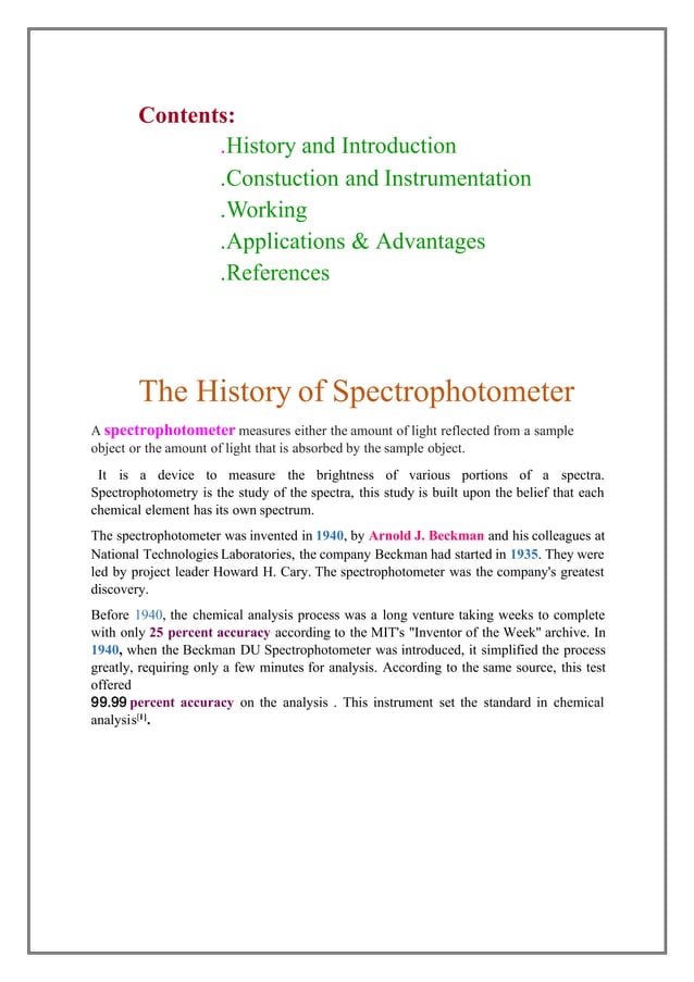 Single beam spectrophotometer | PDF