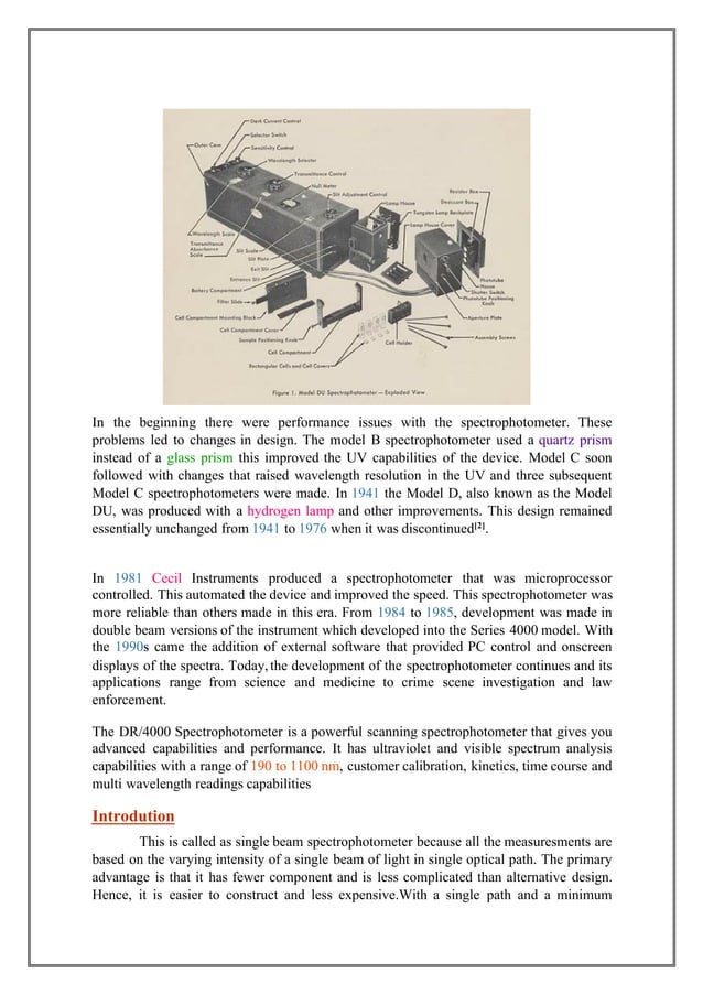 Single beam spectrophotometer | PDF