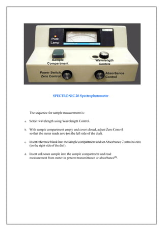 Single beam spectrophotometer | PDF